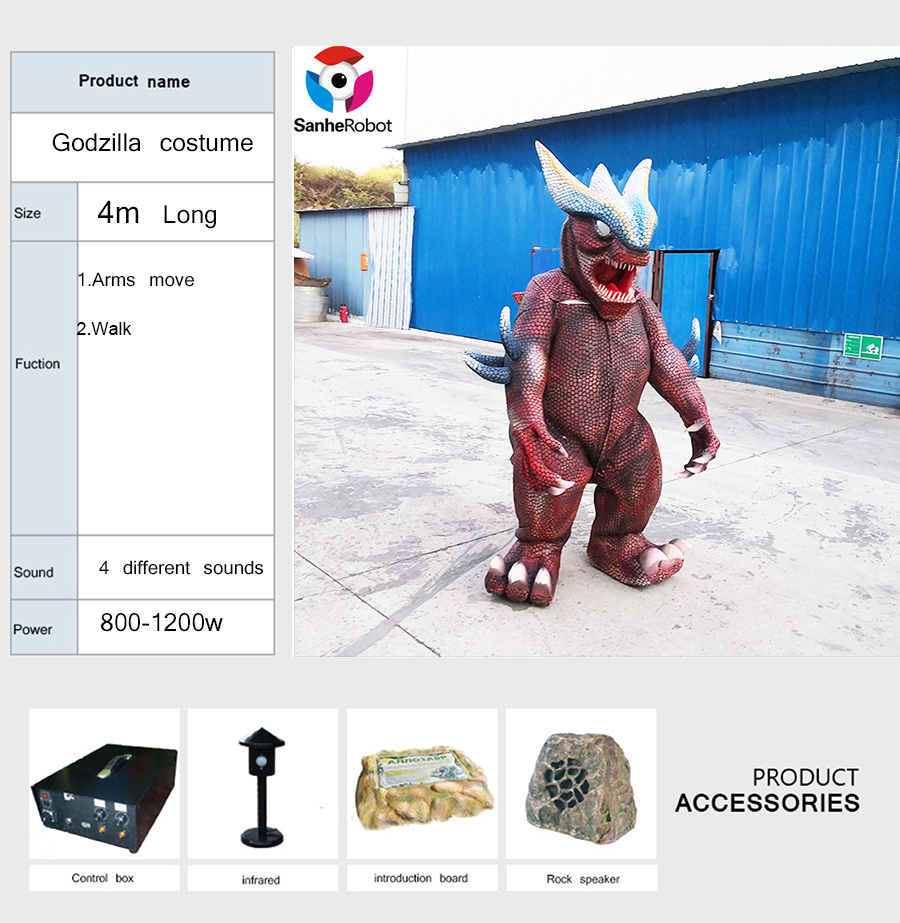 Wholesale Customized Adult Halloween Costume Realistic Godzilla Costume ...