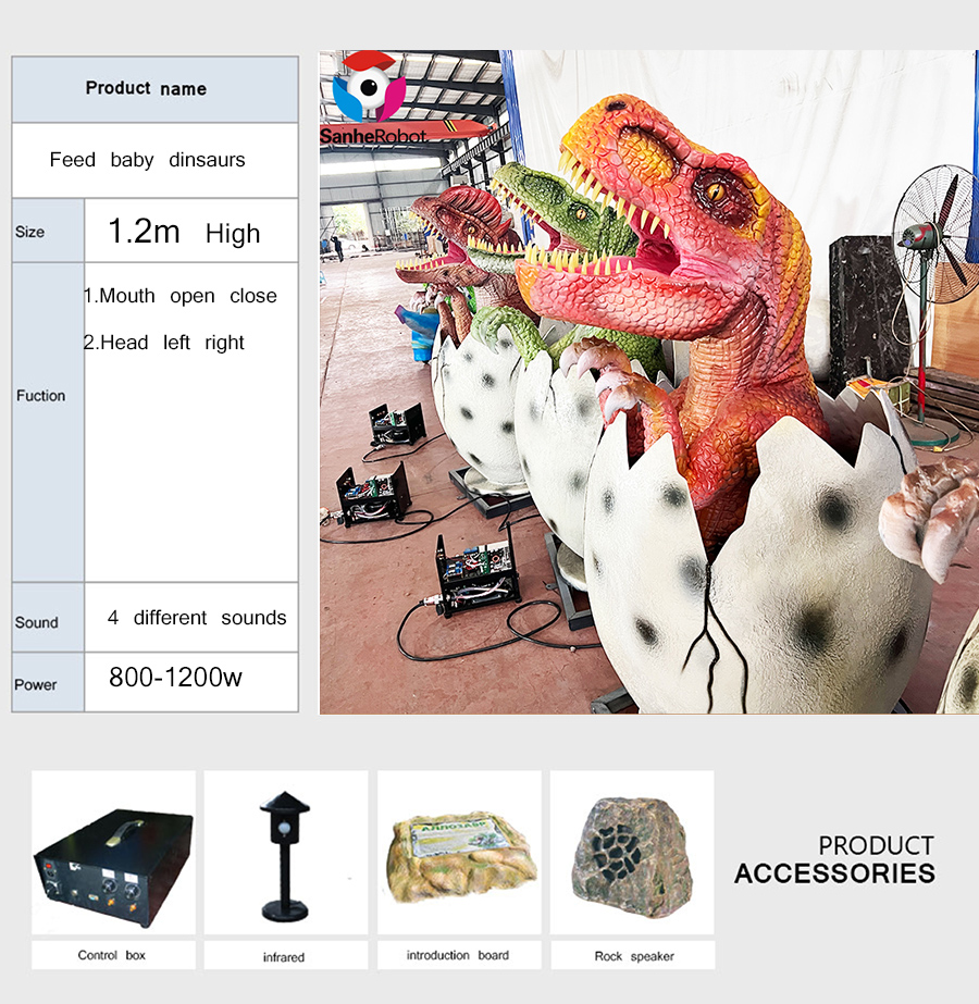 Wholesale Dinosaur Theme Park Feeding Dinosaurier Baby Animatronic ...